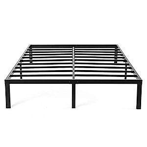 NOAH MEGATRON Heavy Duty Queen Platform Bed Frame, Slatted Bed Base 14 Inch Mattress Foundation Bed Frame,12 Inch Under-Bed Storage,No Box Spring Needed (Queen)