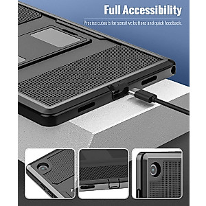 MoKo Case Fits Samsung Galaxy Tab A8 10.5 Inch 2022 (SM-X200/SM-X205/SM-X207), Shockproof Full Body Rugged Stand Back Cover Built-in Screen Protector Fit Galaxy Tab A8 10.5" 2022 Tablet, Black
