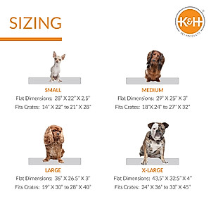 K&H Pet Products Ultra Plush Deluxe Bolster Dog Crate Pad, Dog Bed for Large Crates, Kennels, and Cages, Soft Indoor Portable Machine Washable Pet Mat - Fleece Large