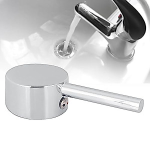 Faucet Lever Handle, 45mm Valve Core Zinc Alloy Chrome Plated Hot and Cold Single Faucet Handle Replacement for Kitchen Bathroom Toilet Use