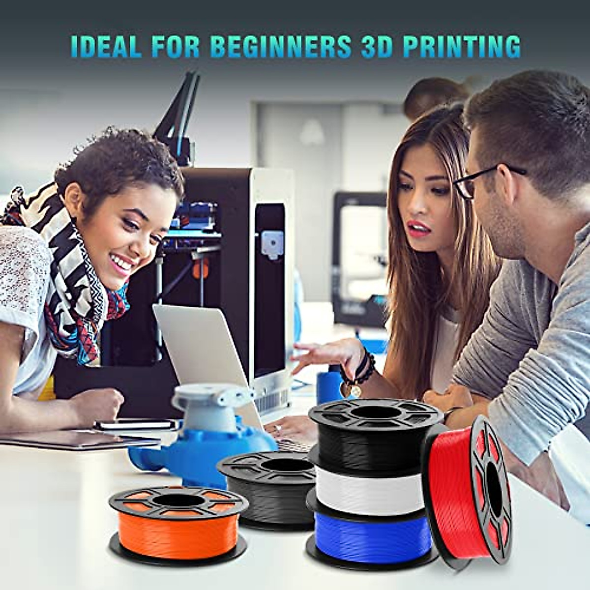SUNLU PETG-G 3D Printer Filament 1.75mm 1 kg Spool, Better Flow of SUNLU no plugging Premium PETG-G Filament 1.75 +/- 0.02 mm for 3D Printing，Black