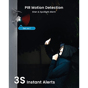 Solar Security Cameras Wireless Outdoor, ieGeek 2 Pack 2K WiFi Battery Camera System for Home Surveillance, Battery Powered Cam with 3MP Color Night Vision, PIR, AI, 2-Way Talk, IP65, Works with Alexa