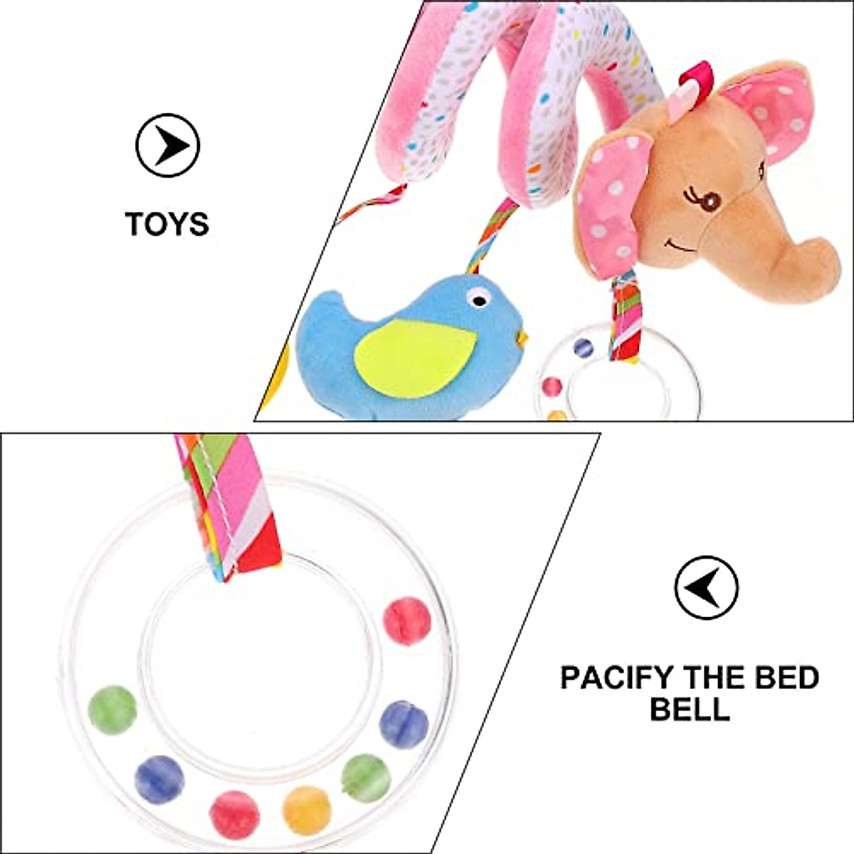 ibasenice Early Decor Toys Animals Plush Mobile Pendant Spiral Sters Cart Theme Car Carriage Baby Funny Crib Multi-Functional Kids Ster Shape Bed Worm Educational Around for Doll Girls