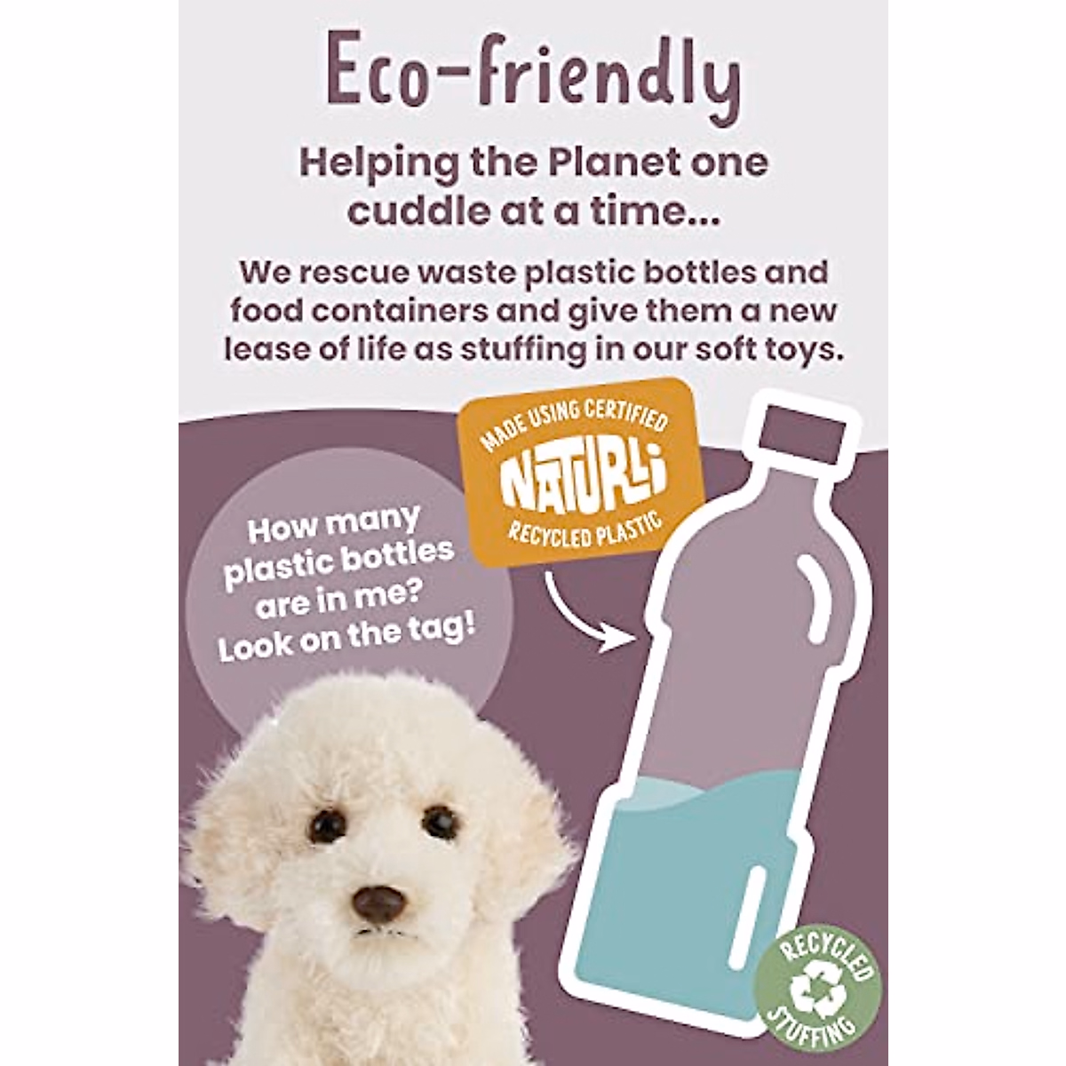 Living Nature Labradoddle Puppy Stuffed Animal | Fluffy Dog Animal | Soft Toy Gift for Kids | 6 inches