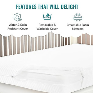 Dream On Me Baby Swan 5” Foam Crib & Toddler Bed Mattress in White I Mattress in Box I Greenguard Gold Certified I JPMA Certified