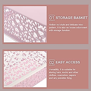 ABOOFAN Cube Storage Box plastic storage basket with lid baskets with lids storage baskets with lid plastic storage bins with lids hollow out basket clothing drawer Popcorn Bowl