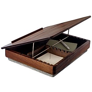 ROSSIE HOME Acacia Wood Easel Lap Desk with Storage - Java - Fits up to 17.3 Inch Laptops - Style No. 76501
