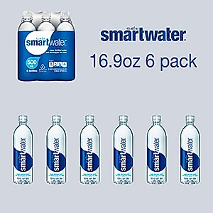 smartwater Vapor Distilled Premium Water, 16.9 Fl Oz (Pack of 6)
