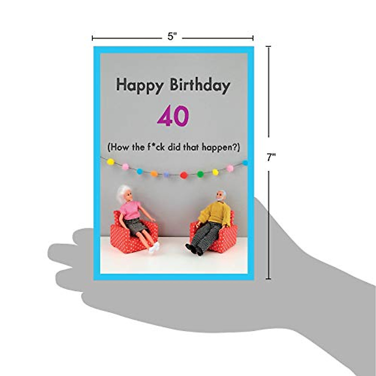 NobleWorks - 40th Birthday Card with Envelope - Funny Stationery Notecard for Birthdays, 40 Year Old Greeting - How Did 40 Happen C7322MBG