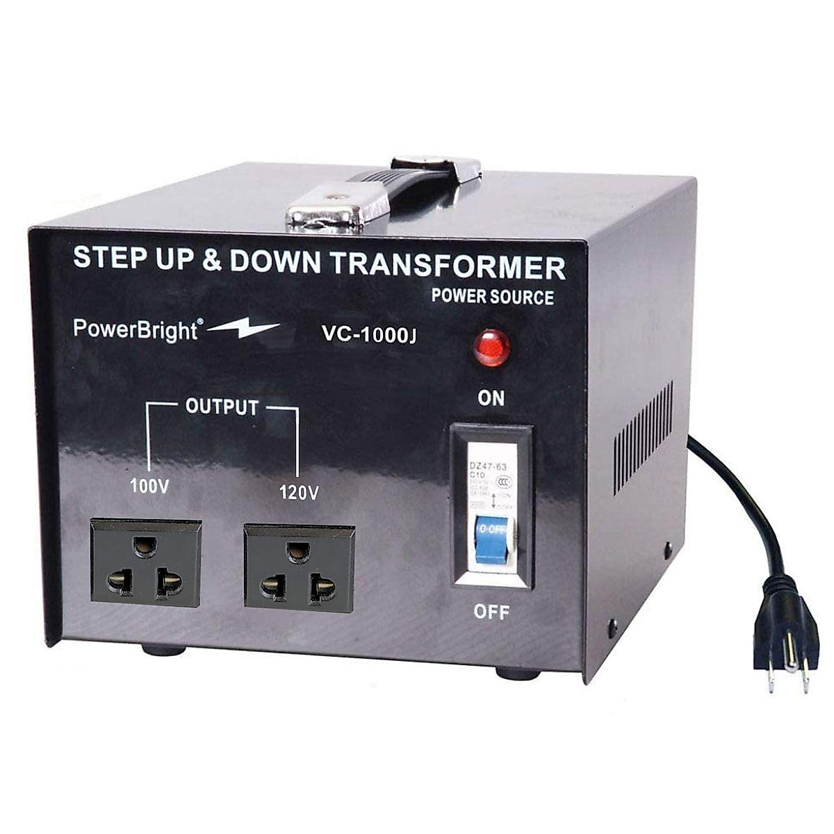 PowerBright Japanese Voltage Transformer, 100 Watts Max Output Step Up Step Down Japan Converter for 120 Volt and 100V Countries, Convert from 120V to 100V and 100V to 120V, Universal Outlet Socket