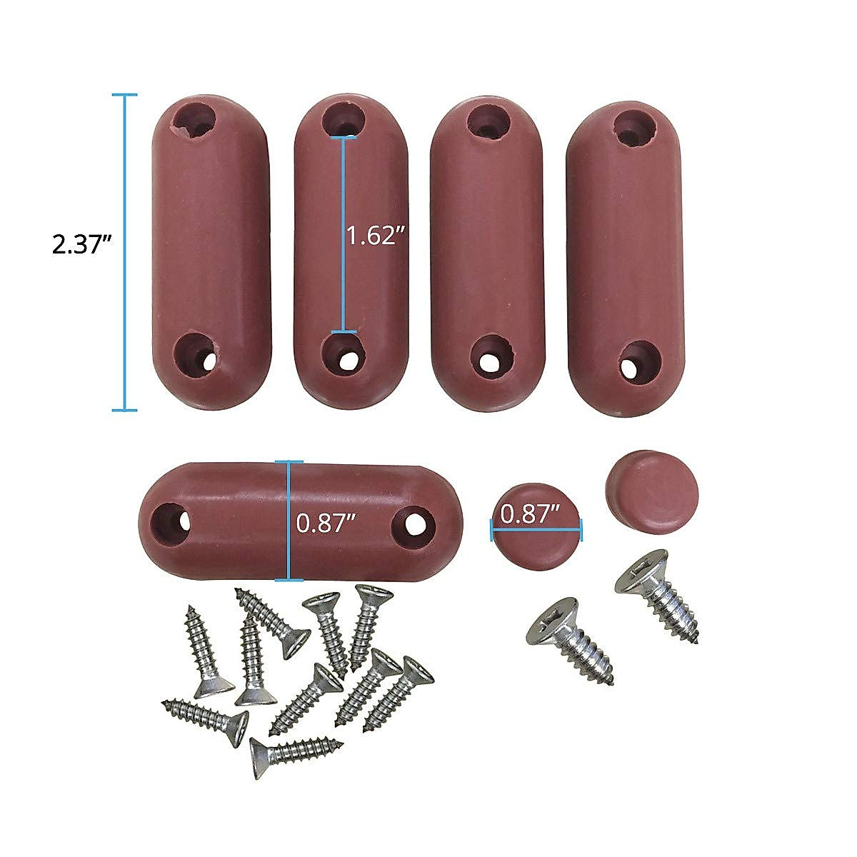 Renovators Supply Manufacturing Toilet Seat Bumper, 7 Brown Silicone Toilet Seat Bumpers