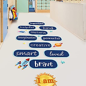 Inspirational Quotes Floor Decals Motivational Game Stickers Positive Saying Wall Decals Peel and Stick Wallpaper for Classroom School Kindergarten Kids Bedroom Nursery Floor Wall Décor