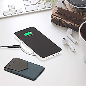 Sinjimoru Privacy Cover Magnetic Card Holder, Magnetic Phone Wallet Stick on as Credit Card Holder Compatible with iPhone 16 15 14 13 12 Series. M-Flap Red