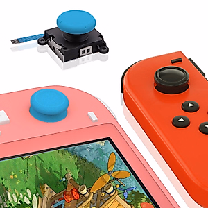 ECHZOVE Replacement Joy Stick Compatible with Switch lite, Joystick Replacement Compatible with Switch lite and Repair Tool Kit for Switch lite - 2 Pack (Blue Red)