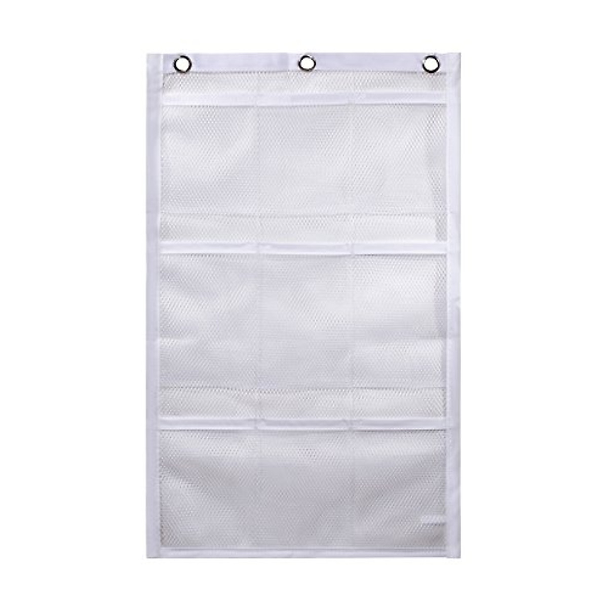 Shower Curtain Bathroom Organizer -9 Pockets- Perfect for Organizing Your Home Bath. Organize Your Toiletries and kid’s Toys in Nine Durable Deep Mesh Pockets. Hang on Existing Shower Curtain Rings.