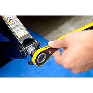 LEADBRAND Scissor Jack 1.5 Tons(3,307 lbs) Capacity Ratchet Handle Saving Strength Design