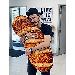 32" Large Life Like 3D Custom Shaped Home Decor Bread Throw Pillow-Made in USA, Extra Soft and Plush Cuddle Pillow, Unique Gift
