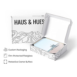 HAUS AND HUES Beach Wall Art Prints - Set of 4 Ocean Beach Decor Art Prints, Nautical Themed Beach Wall Decor and Decorations for Home Beach Art Prints and Beach Decor for Bedroom (Beige Frame, 8x10)