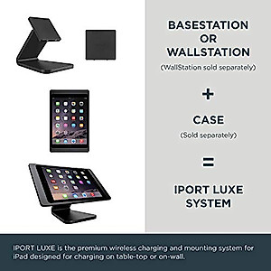 IPORT Luxe (LuxePort) BaseStation iPad Stand - Compatible with All Luxe Cases for iPad Mini 4 and 5, iPad 9.7, 10.2, 10.5 - White