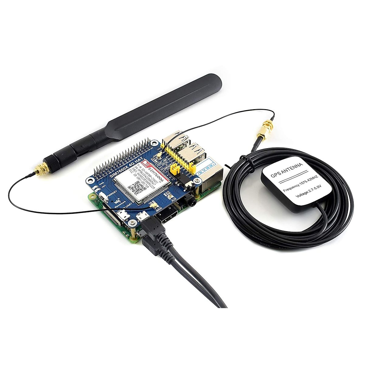 waveshare 4G/3G/GNSS HAT for Raspberry Pi 4B/3B+/3B/2B/Zero/Zero W/Zero WH and Jetson Nano,Based on SIM7600A-H,4G Communication GNSS Positioning,LTE-FDD B2/B4/B12 Brand Support LTE CAT4 up to 150Mbps
