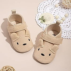Sawimlgy Newborn Infant Baby Boys Girls Fleece Booties Soft Anti Skid Sole Slip On House Animal Slipper Crib Sock Warm Shoes for New Walkers