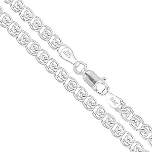 Sterling Silver Italian Love Heart Chain 3.5mm Solid 925 Italy Infinity Promise Bracelet Anklet 7"