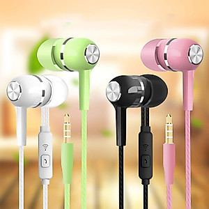 D-GROEE Earbuds Earphones, Wired Headphones in Ear, S12 Universal 3.5mm Earphone Wired Earbuds with Mic for Phone White with Mic
