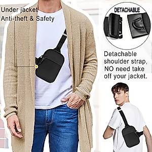 Mini Sling Bag Men Small Crossbody Bag Phone Chest Bag Women Fanny Packs Casual Personal Pocket Backpack Anti-Thief Shoulder Bag Travel Hiking
