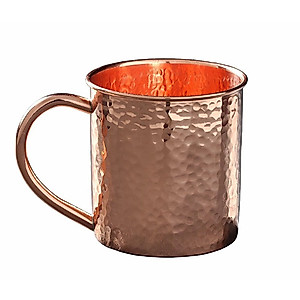 Alchemade 100% Pure Hammered Copper Mug - 14 Ounce Mug For Mules, Cocktails, Or Your Favorite Beverage - Seamlessly Made to Last a Lifetime Tarnish Free
