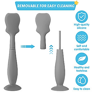 3 Pack Baby Diaper Cream Spatula Applicator Soft Silicone Baby Butt Paste Spatula Diaper Rash Cream Brush for Baby Newborn (Blue, Gray, White)