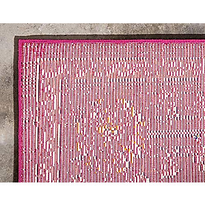 Rugs.com Fleur Collection Rug – 4' x 6' Red Medium-Pile Rug Perfect for Entryways, Kitchens, Breakfast Nooks, Accent Pieces