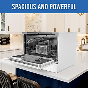 Farberware Compact 6-Place Setting Dishwasher - Portable Mini Countertop Dishwasher with 7 Wash Programs - Perfect for Small Spaces Like Apartment, Dorm, Boat, Camper/RV