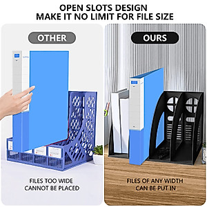 Lemical Sturdy Magazine File Holder Organizer No Width Limitation Book Rack Desktop File Folder Frames Dividers Document Storage Box File Rack File Sorter Office Supplies