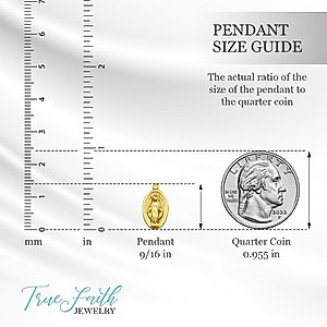 TrueFaithJewelry 12KT Gold-Filled Our Lady Of Grace Miraculous Medal Necklace Pendant Religious Jewelry, 5/8 Inch
