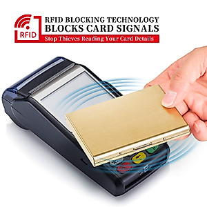 RFID Blocking Credit Card Holder/Protector Card Holder Case，Best Metal/Stainless Steel Travel Slim Wallet/Case for Men & Women