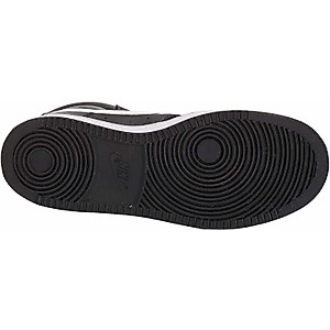 Nike Women's Court Vision Mid Sneaker, Black/White, 6.5