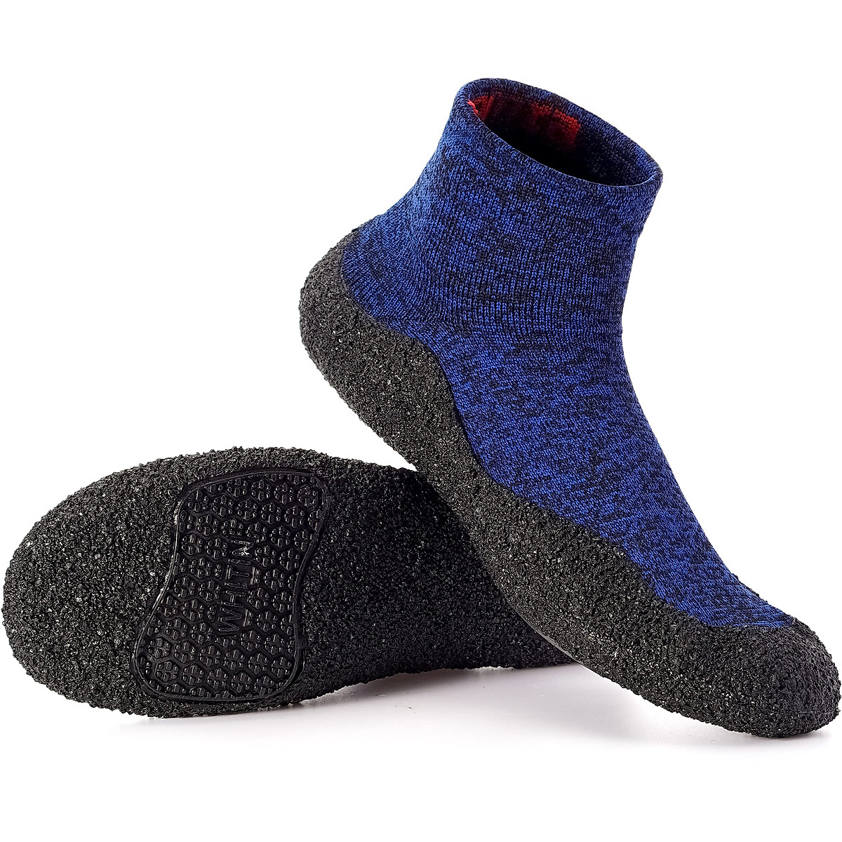 Joomra Mens Yoga Shoes Barefoot Dark Blue Size 11 Minimalist Zero Drop Multi-Purpose Barre Hospital Socks for Lady Pilates Grip Lifting Hiking Female Water Aqua Boating Trekking Tennis