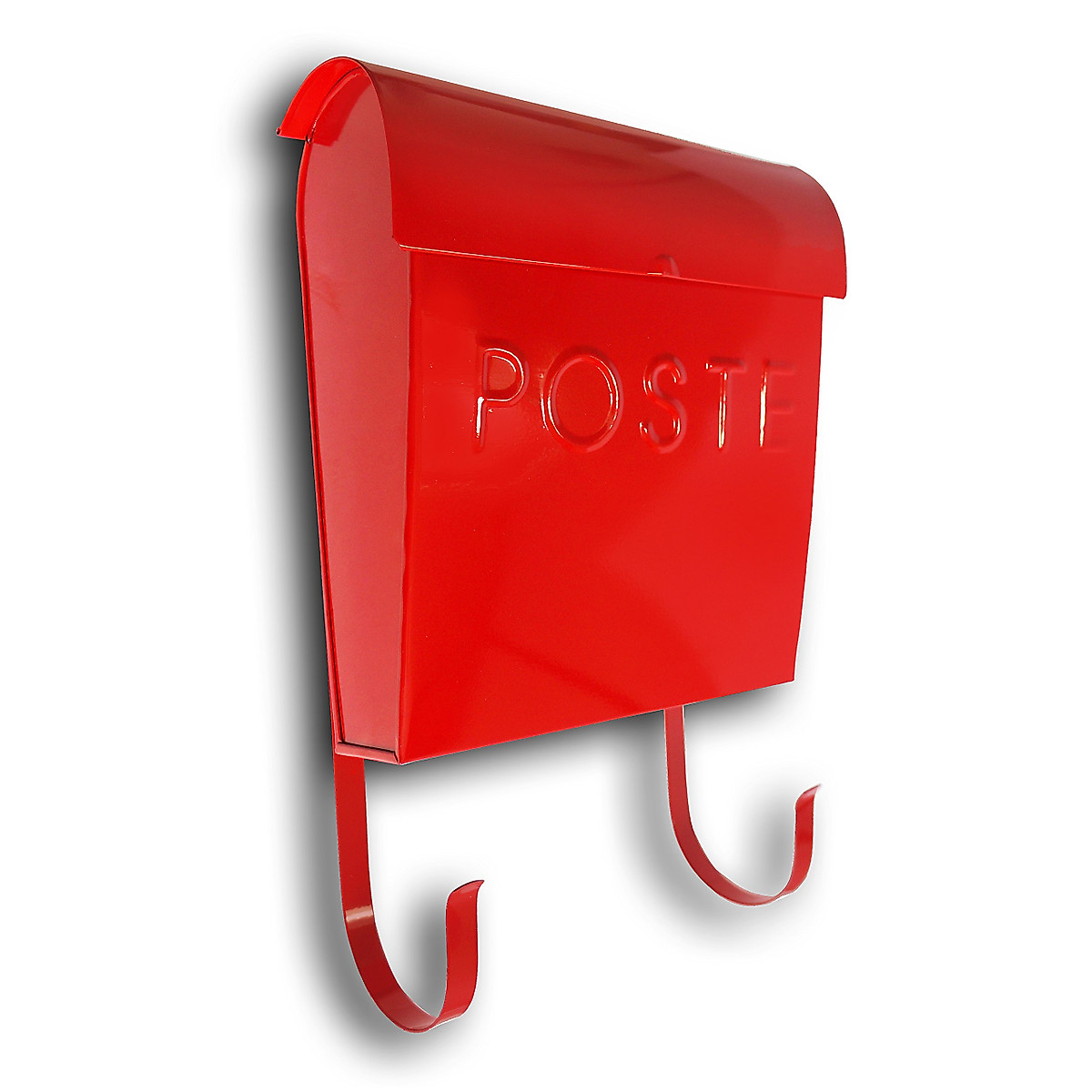 NACH Mailboxes for Outside Wall Mount, 12 x 11.2 x 4.5 inch, Red Wall Mounted Mailbox, Waterproof Mailbox with Outdoor Newspaper Holder - The French Euro Mailbox