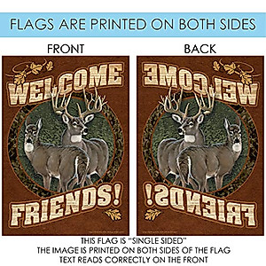 Toland Home Garden 110021 Welcome Deer Flag, Garden 12.5" x18", Double Sided for Outdoor House Yard Decoration
