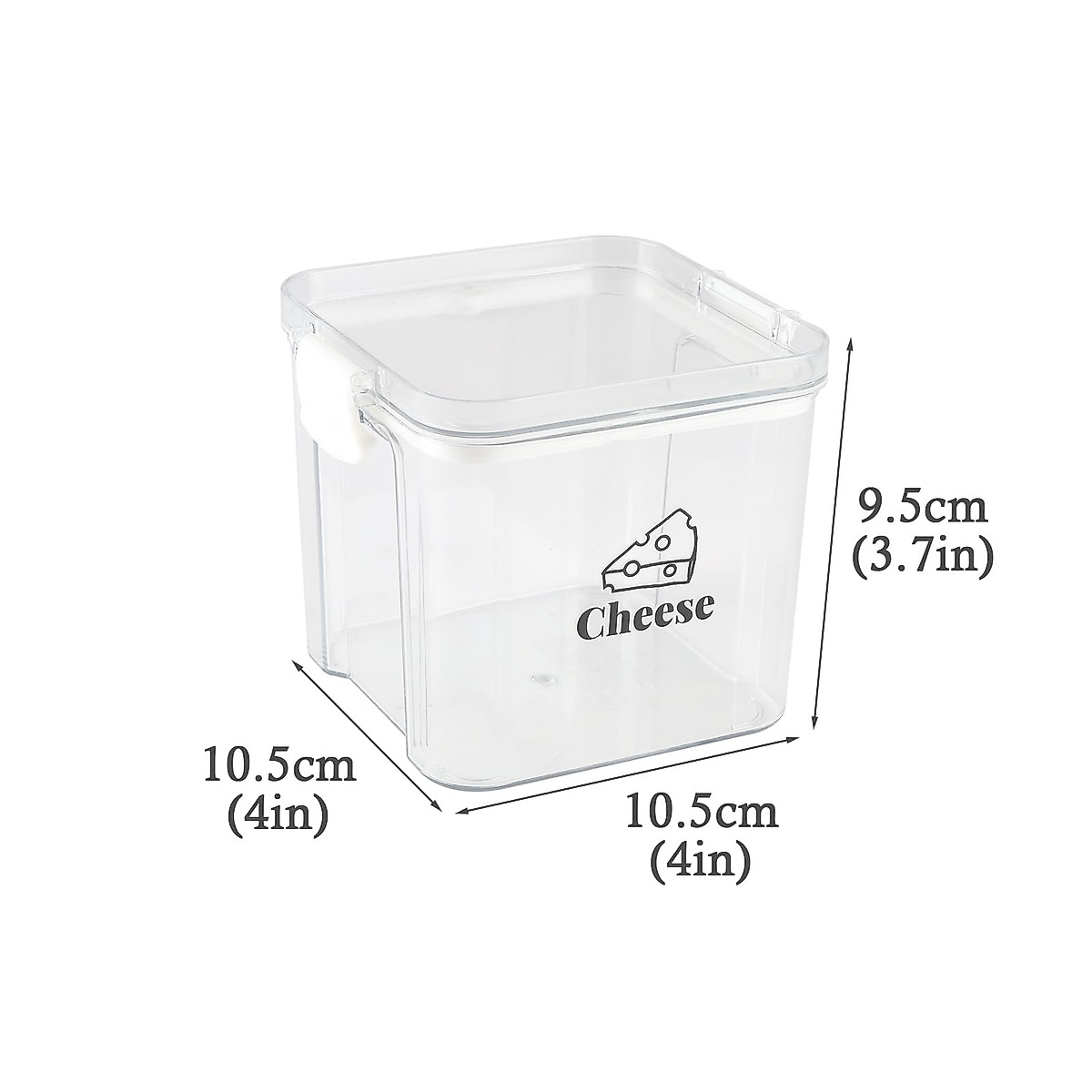 Yomjarl 2 Pack Cheese Container for Refrigerator Airtight Creamer Container with and Lid Cream Cheese Sliced Cheese Box Cheese Saver for Fridge Keeper Cream Block Shredded Cheese Storage Box Clear