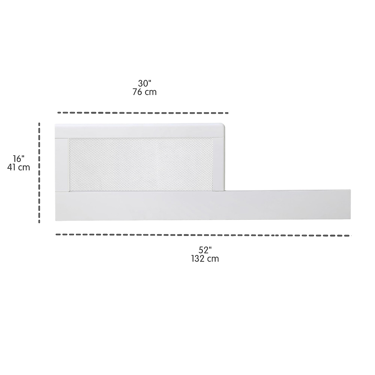 BreathableBaby Breathable Mesh Toddler Bed Conversion Kit for 3-in-1 Convertible Crib — White — Guardrail — Greenguard Gold Certified