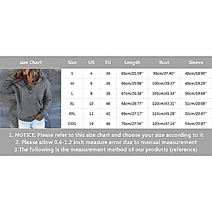 Aniywn Women's Casual Pullover Hoodies Button Down Thin Clothes Long Sleeve Solid Color Sweatshirts Teen Girls Fall Tops Grey