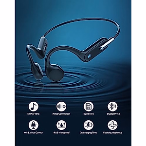 HIFI WALKER Bone Conduction Headphones IPX8 Waterproof MP3 Player for Swimming, Underwater Music Player 32GB, Open-Ear Wireless Bluetooth 5.3 Earbuds with Mic for Running, Cycling, Swimming