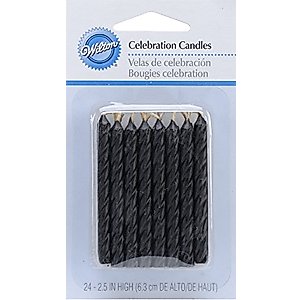Wilton Celebration Candle, 2-1/2 inch, Black