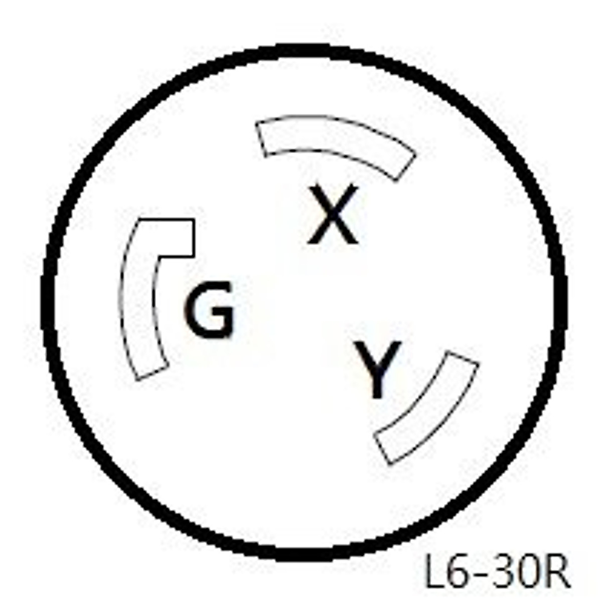 Parkworld 886368 Adapter Cord NEMA 14-30P Male to L6-30R Female, 30A, 250V, 1.5 Feet