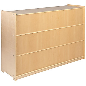 Flash Furniture Wooden 8 Section School Classroom Storage Cabinet for Commercial or Home Use - Safe, Kid Friendly Design - 36" H (Natural)