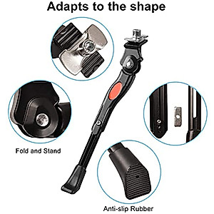 SEISSO Bike Bicycle Kickstands Adjustable Center Bicycle Stand Kickstand Center Mount for 20 22 Inch Bicycles Kickstands for 20-22 Inch Mountain Bike/Road Bike/Adult Bike/Sports Bike Aluminum Alloy