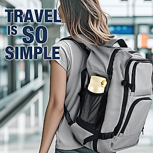 Dinictis 40L Travel Laptop Backpack for Men Women, Fit 17 Inch Notebook, Carry on Flight Approved Suitcase Backpack, Water Resistant Weekender Overnight Daypack, Grey