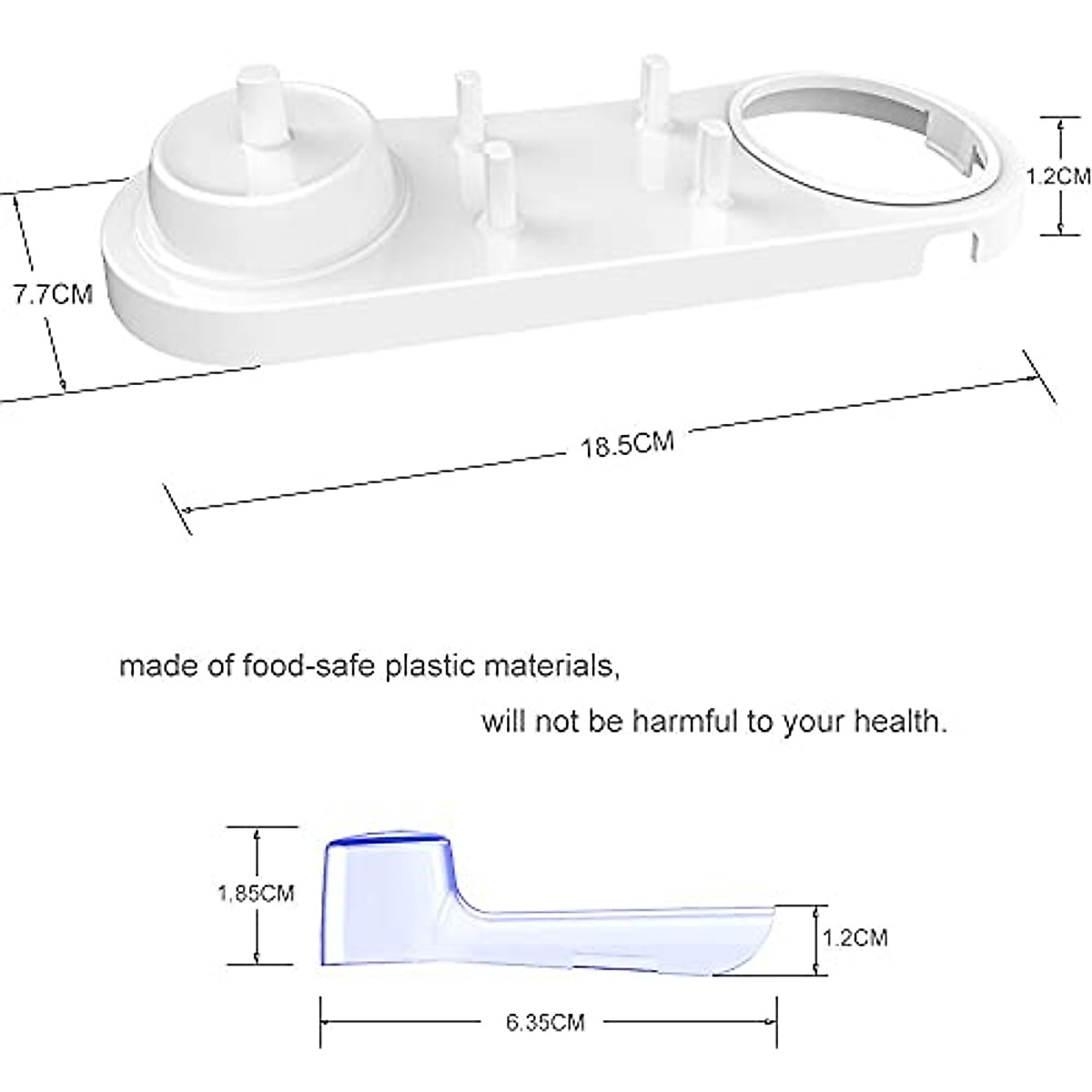 Electric Toothbrush Holder with 1 Charging Stand Slot, 1 Toothbrush Stand and 4 Toothbrush Head Stands + 4 PCS Toothbrush Head Covers for Oral B