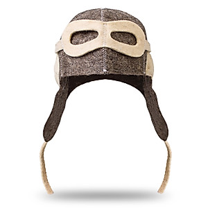 Wool Sauna Hat Embroidered Pilot Finnish Sauna Hat Russian Sauna Hat Wool Aviator - Russian Banya Sauna Hat for Men Sauna Hats Sauna Cap Gray